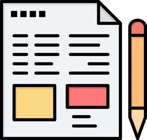 File Text Pencil Education Flat Color Icon Vector Icon Banner Template 14366324 Vector Art At