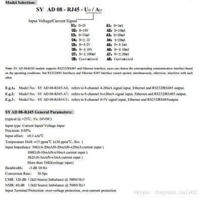 China M Ethernet RJ Interface And Modbus TCP Communication Protocol Analog Signal Data