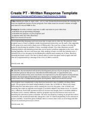 APCSP Create Task Written Response PDF Pdf Create PT Written Response Template Assessment