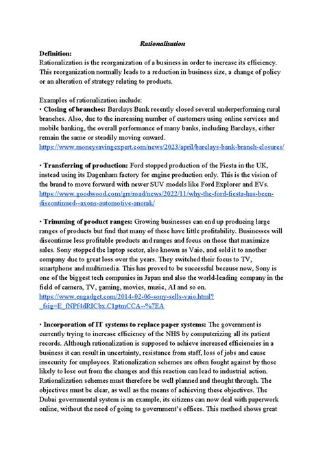 Rationalization Rationalisation Definition Rationalization Is The Reorganization Of A