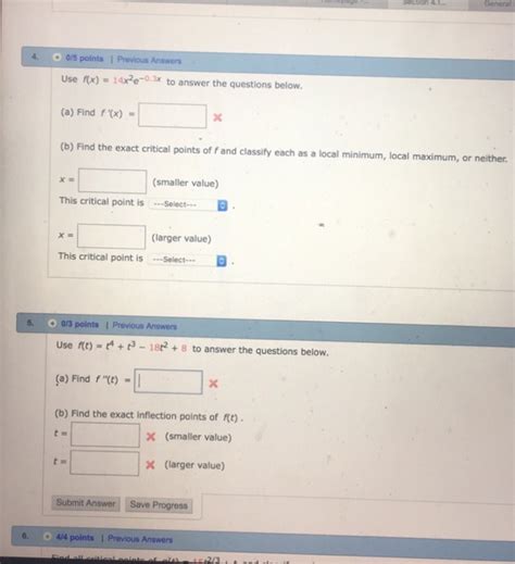 Solved General 4 O 05 Points Previous Answers Use Fx