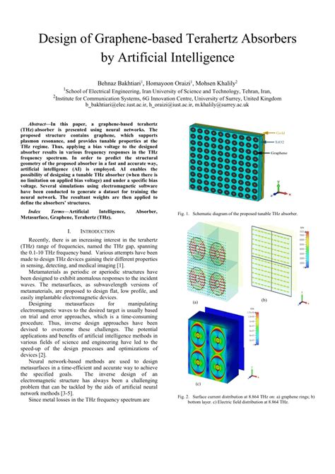 Pdf Graphene Based Terahertz Absorber Design Using Artificial Intelligence Approaches