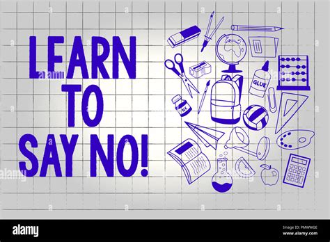 Handwriting Text Learn To Say No Concept Meaning Dont Hesitate Tell That You Dont Or Want Doing