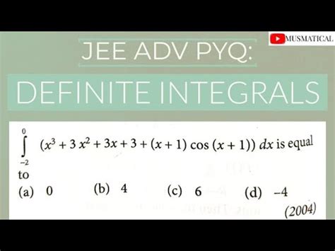 JEE ADV PYQ DEFINITE INTEGRALS YouTube