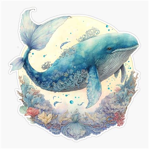 Onim Blue Whale Sticker Phone Decal Water Bottle Stickers Car Decals