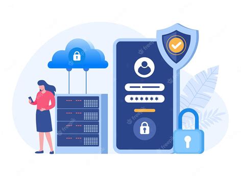 Premium Vector Database And Personal Data Security Cyber Data Security Privacy Flat Design