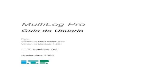 Manual MultiLog Pro Y MultiLab 1 4 01 Itpsoft Com 3 Contenido El MultiLab Incluye Un