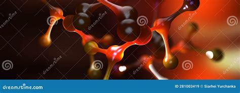 Molecule Abstract Model Crystal Lattice Atom Structure Stock