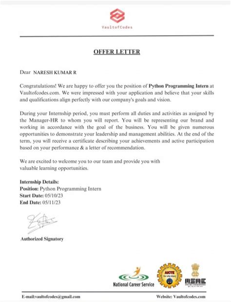 Naresh Kumar R On Linkedin First Week Of Internship From Vault Of Codes