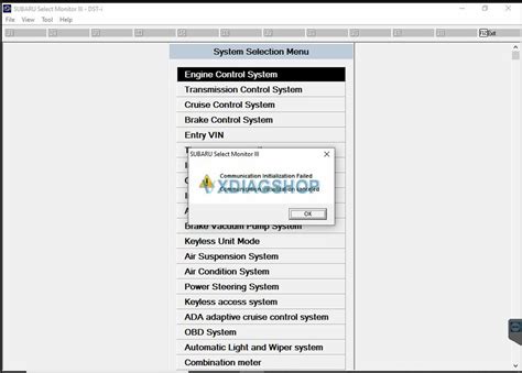 Vxdiag Subaru Ssm3 ‘communication Initialization Failed Solution