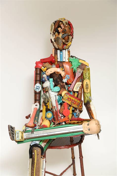 Leo Sewell Seated Figural Assemblage Sculpture At 1stdibs Leo Sewell