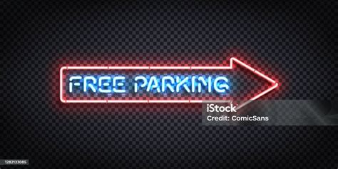 초대 장식 및 템플릿 덮개를위한 무료 주차 화살표 로고의 벡터 현실적인 고립 된 네온 기호 네온에 대한 스톡 벡터 아트 및 기타 이미지 Istock