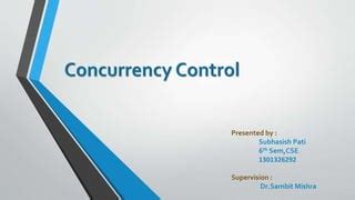 Concurrency Control PPTX Databases Computer Software And Applications