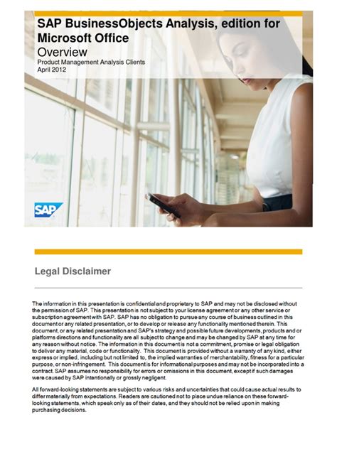 Sap Businessobjects Analysis Edition For Microsoft Office Overview