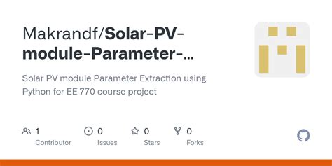 Github Makrandfsolar Pv Module Parameter Extraction Solar Pv Module