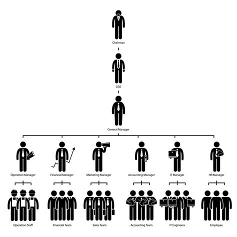 Organization Chart Tree Company Corporate Hierarchy Chairman Ceo Manager Staff Employee Worker