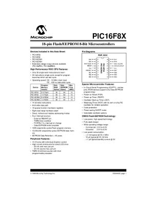 Fillable Online PIC16F84 Datasheet 18 Pin Flash EEPROM 8 Bit Fax Email Print PdfFiller