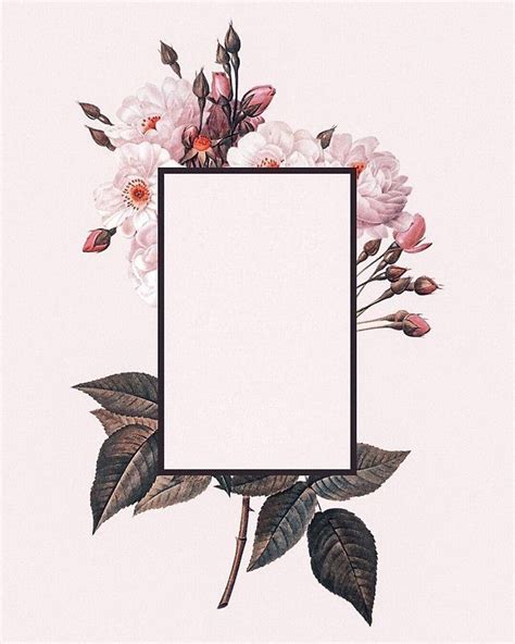 Floral Frame Notepaper For Diy Stationery Flower Frame Aesthetic