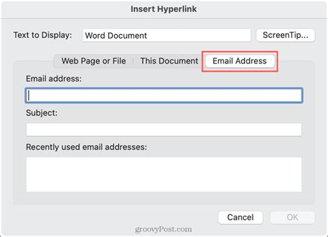 How To Link To A File Email Or Location In A Word Document
