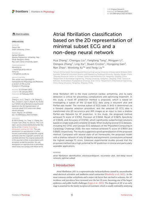 Pdf Atrial Fibrillation Classification Based On The 2d Representation