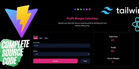 Build A Profit Margin Calculator With Vite Js React Js Typescript And Tailwind Css Dev