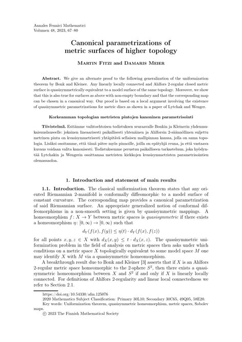 Pdf Canonical Parametrizations Of Metric Surfaces Of Higher Topology