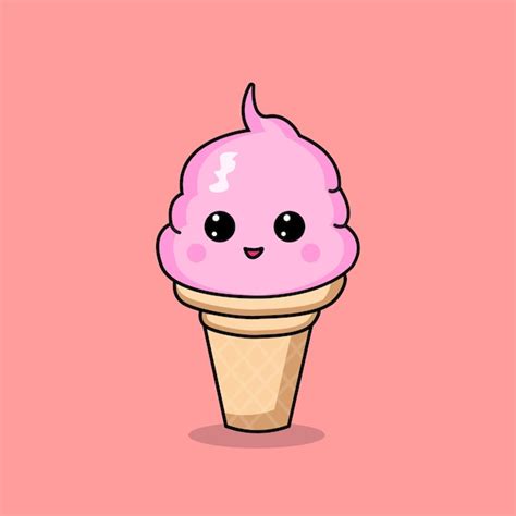 Illustration De Glace Kawaii Mignon Vecteur Premium