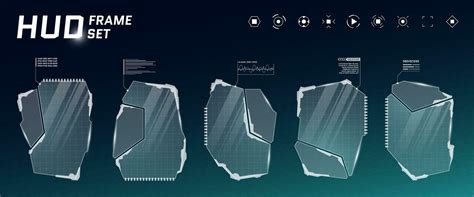 hud digital futuristic user interface frame set sci fi high tech callout panels ux ui gaming