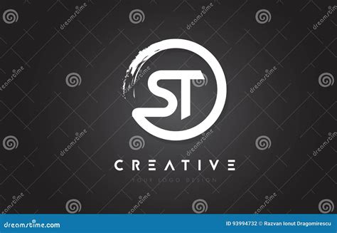 Il Circular Letter Logo With Circle Brush Design And Black Background Cartoon Vector