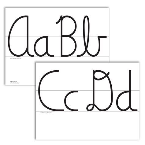 Learning Without Tears Cursive Wall Cards Grades 2 4 Cursive Letters Alphabet Model Double