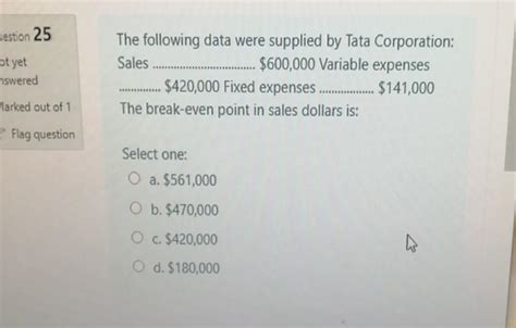 Solved Westion 25 Ot Yet 7swered The Following Data Were