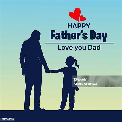 아버지와 딸의 실루엣 사랑과 진심 어린 메시지로 아버지의 날을 축하하다 가족에 대한 스톡 벡터 아트 및 기타 이미지 가족 감사 감탄 Istock