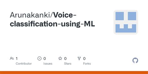 GitHub Arunakanki Voice Classification Using ML