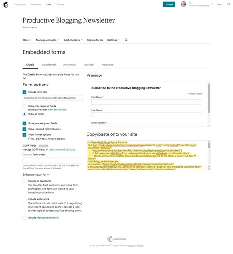 A Beginners Guide To Mailchimp For Bloggers Productive Blogging