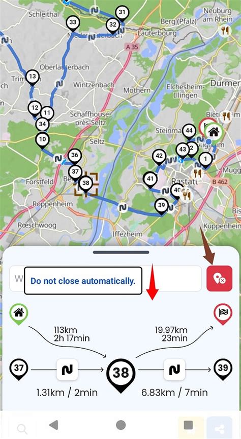 Route Planning Delete Waypoint Do Not Close Slider Route Planning