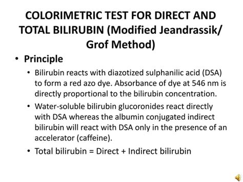 Bilirubin Estimation Pptx Blood Disorders Diseases And Conditions