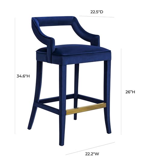 Tiffany Navy Velvet Counter Stool By Tov Artofit