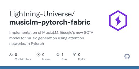 github lightning universe musiclm pytorch fabric implementation of