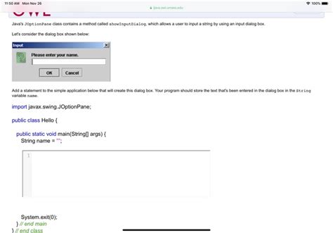 Solved AM Mon Nov Java Owl Umass Edu Java S Chegg