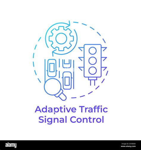 Adaptive Traffic Signal Control Blue Gradient Concept Icon Stock Vector