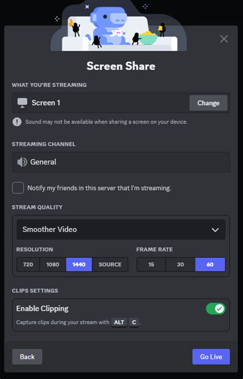 Go Live And Screen Share Discord