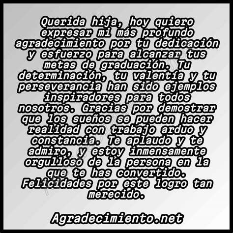 Agradecimiento De Graduación A Mi Hija