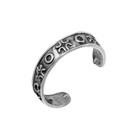Silver 925 Alternating Circle Cross Toe Ring Tr197 A Silver Palace Inc