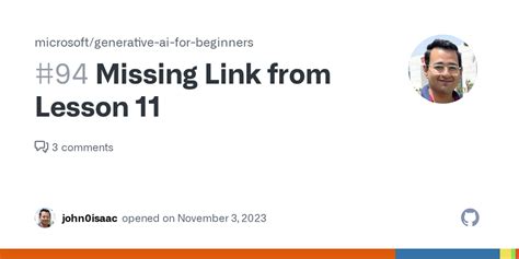 Missing Link From Lesson Issue Microsoft Generative Ai For Beginners GitHub
