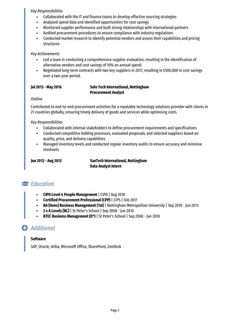 Procurement Manager CV Example Guide Win Job Interviews