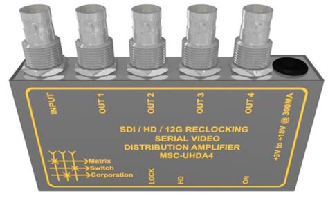 Matrix Switch Msc Uhda4 4 Output 12g Sdi Video Distribution Amplifier