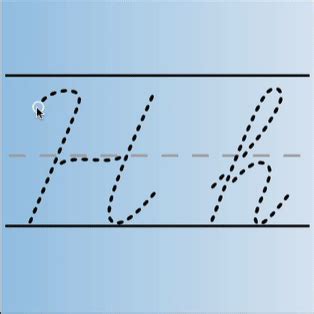 Cursive H Full Tutorial And Worksheet
