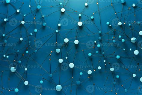 Abstract Sphere Tech Networking Background Atom Blue Dot Science Connect Technology Polygon