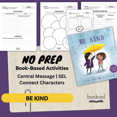 Be Kind Literacy Activities Central Message Connect Characters Sel