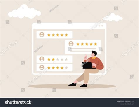 Feedback Review Illustration Characters Giving Positive Stock Vector Royalty Free 2366374189